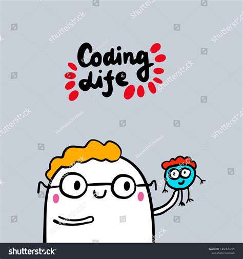 Coding Life Hand Drawn Vector Illustration Stock Vector Royalty Free