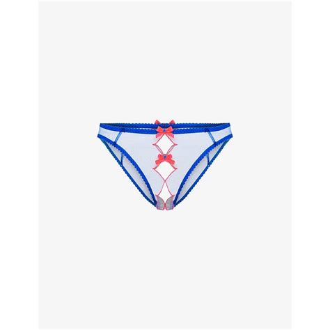 Agent Provocateur Lorna Ouvert Tulle Briefs X In Blue Lyst
