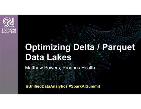 Optimizing Deltaparquet Data Lakes For Apache Spark Ppt