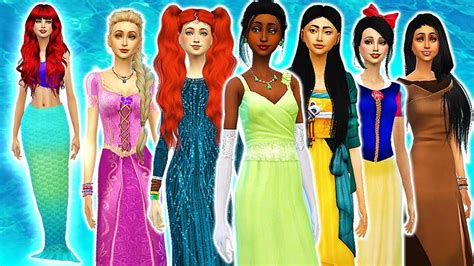 Disney Princess Makeovers As Mermaids Challenge🧜‍♀️ In The Sims 4