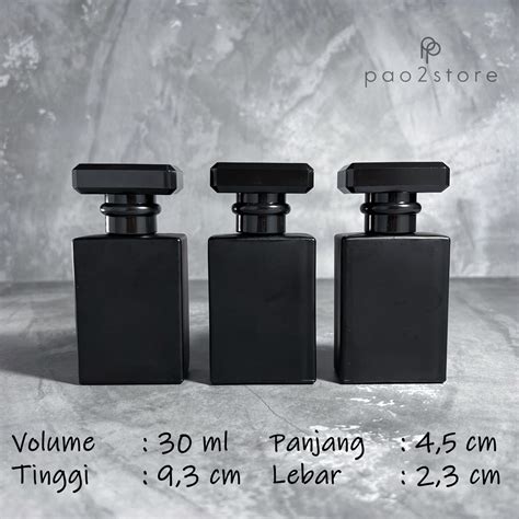 Jual Botol Parfum 30ml Spray Kaca Kotak Tebal Hitam Doff Refill Isi Ulang Perfume Minyak Wangi