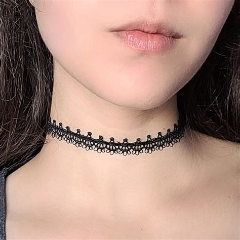 Black Lace Choker Etsy