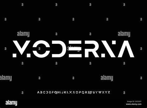 Modern Tall Sans Serif Alphabet Display Font Vector Creative Superlative Typeface Stock Vector