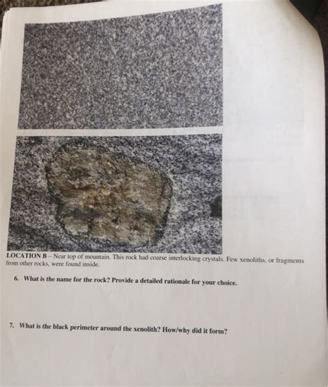 Solved Tain This Rock Had Coarse Interlocking Crystals Few