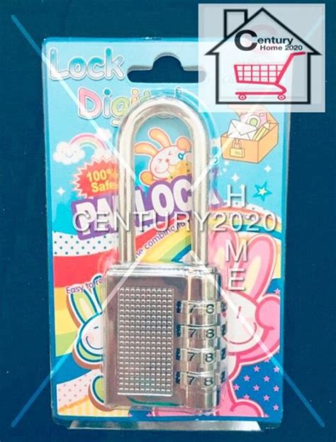 Push Button Padlock 4 Digit Button Combination Pad Lock Long Head Ch17b L Lazada