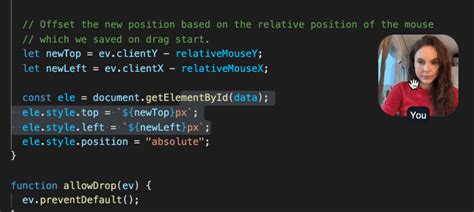 making video call participants draggable in an electron app