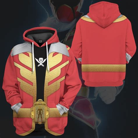 Power Rangers Megaforce Red Ranger Costume Hoodie Sweatshirt T Shirt