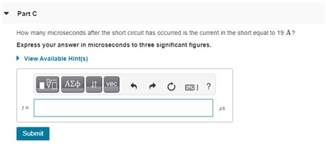 Solved Part C How Many Microseconds After The Short Circuit