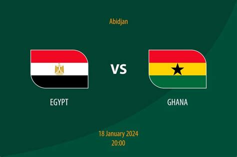 이집트 Vs 가나 축구 스코어보드 방송 템플릿 프리미엄 벡터