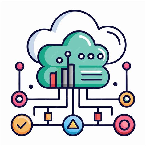 Premium Vector Colorful Cloud Computing Network Diagram With Connected Elements