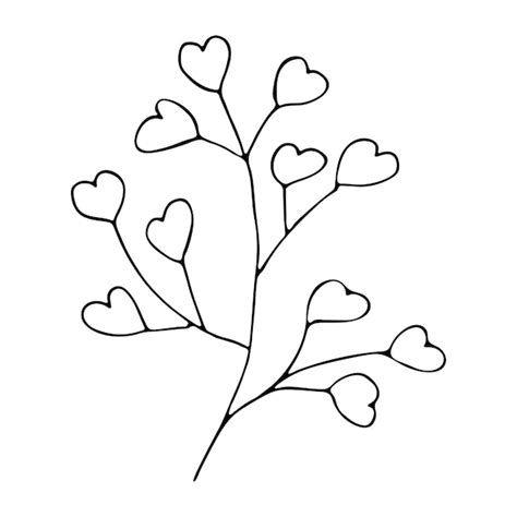 Premium Vector Hand Drawn Vector Tree Branch Cute Herb Clipart Botanical Illustration