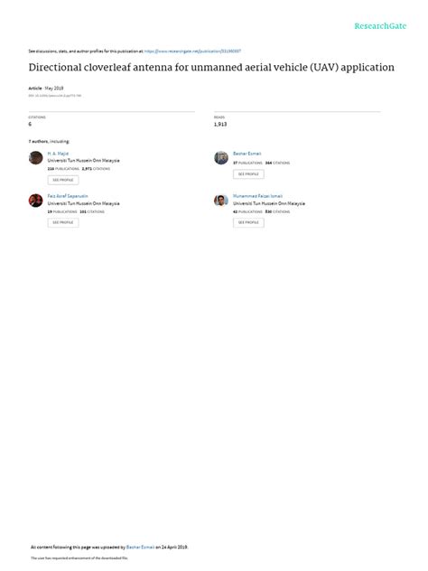 Directional Cloverleaf Antenna For Unmanned Aerial Vehicle Uav