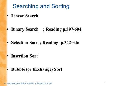 Chapter 18 Searching and Sorting - ppt download