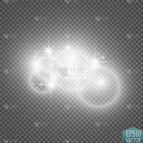 灯光在透明背景上矢量白色闪光波抽象插图白色星尘尾随着孤立的闪闪发光的粒子
