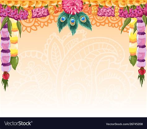 Indian Garland Background Great Design With Place Vector Image