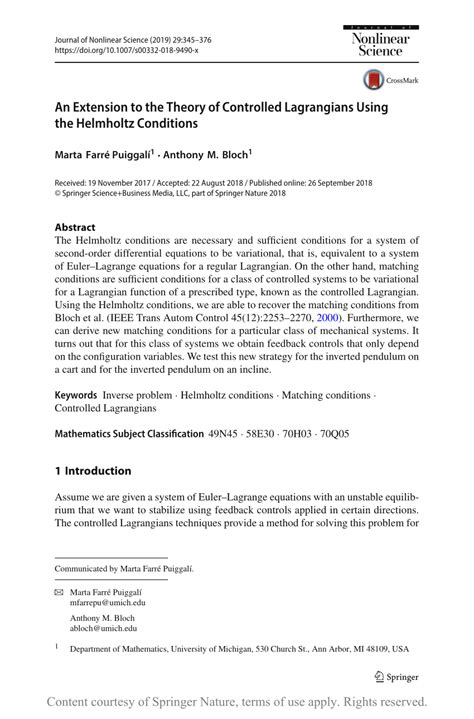 An Extension To The Theory Of Controlled Lagrangians Using The Helmholtz Conditions