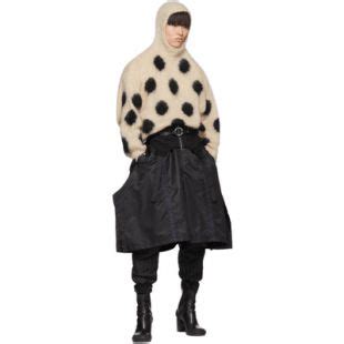 Random Identities Beige Mohair Dotted Hoodie