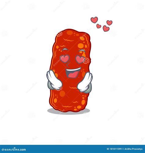 Cute Acinetobacter Bacteria Cartoon Character Has A Falling In Love