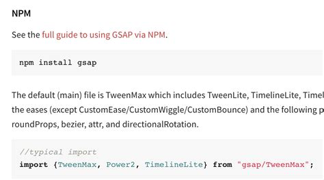 Fix Docs On Import Issue 295 Greensock GSAP GitHub