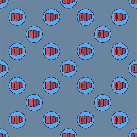 Red Shipping Container Round Colored Modern Seamless Pattern 60182373 Vector Art At Vecteezy