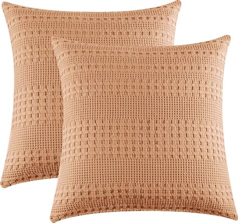 Phf 100 Cotton Waffle Weave Euro Sham Covers 2 Pack 26 X