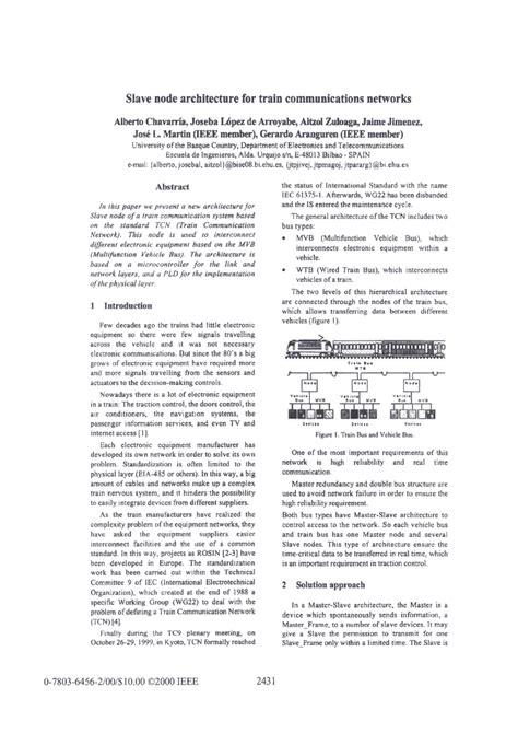 Pdf Slave Node Architecture For Train Communications Networks