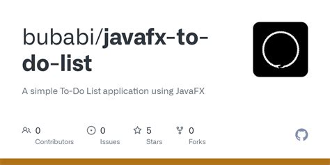 GitHub Bubabi Javafx To Do List A Simple To Do List Application Using JavaFX
