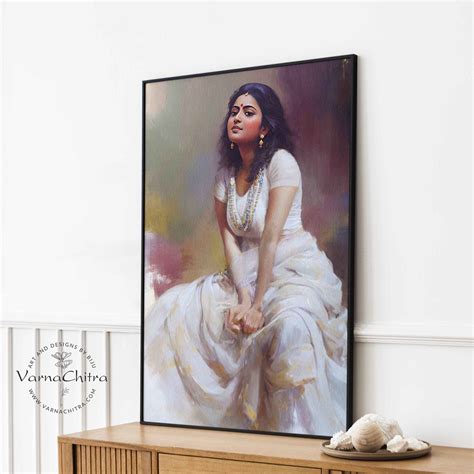 Digital Painting Of Indian Beauty In Expressive Oil Painting Style
