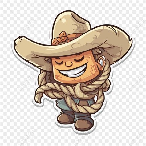 모자와 밧줄 클립 아트와 만화 카우보이 벡터상표 Png 일러스트 무료 다운로드 Lovepik