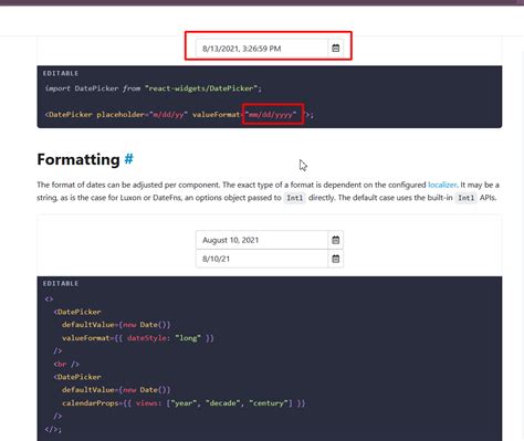 Custom Date Format Is Not Supported · Issue 1095 · Jquensereact