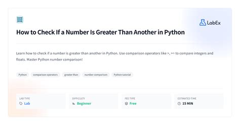 How To Check If A Number Is Greater Than Another In Python Labex