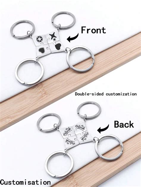 A Set Of 4 Customizable Razer Laser Engraved Double Sided Keychains