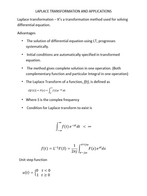 Laplace Transform Its Applications Pdf Electrical Network Laplace