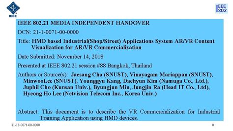 Ieee 802 21 Media Independent Handover Dcn 21