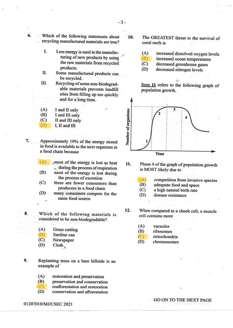 SOLUTION Csec Biology June 2021 Paper 1 Solutions Studypool