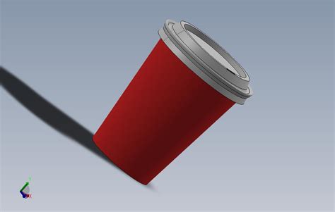 干净的红色星巴克杯 Solidworks 2018 模型图纸免费下载 懒石网