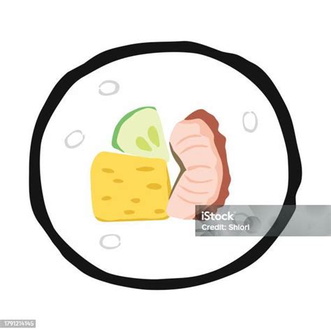 Cross Section Of Sushi Rolls向量圖形及更多ehomaki圖片 Ehomaki Tamagoyaki