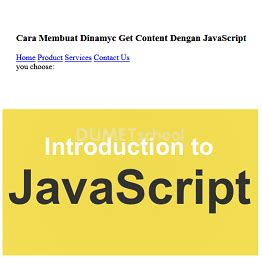 Cara Membuat Dinamyc Get Content Dengan Javascript Kursus Web Design