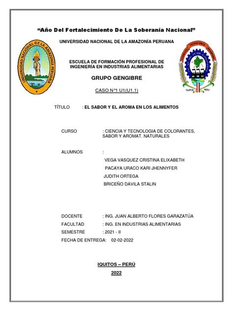 El Sabor Y El Aroma En Los Alimentos Pdf Alimentos Sabor