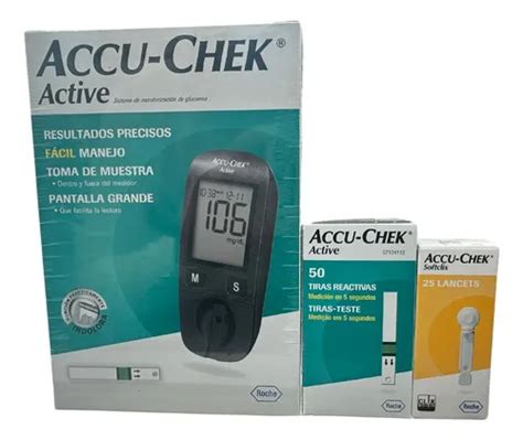 Medidor Glucometro Accu chek Active Kit 50 Tiras 25 Lancetas Envío gratis