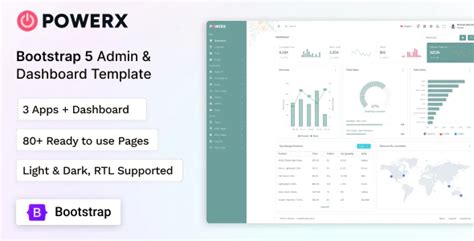 Powerx Bootstrap 5 管理和仪表板 Ui 套件 主题站 Wordpress主题、html模板、cms模板