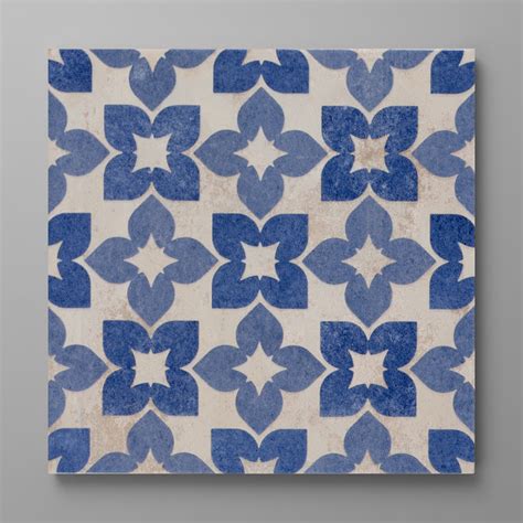 Azrou Blue Patterned Wall And Floor Tiles 200 X 200mm