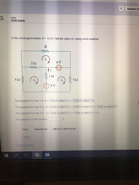 Solved In The Circuit Given Below R 12 Ohm Find The