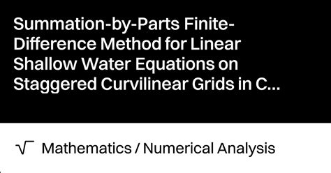 summation by parts finite difference method for linear shallow water