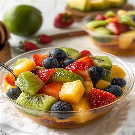 Refreshing Fruit Cups With Honey Lime Dressing