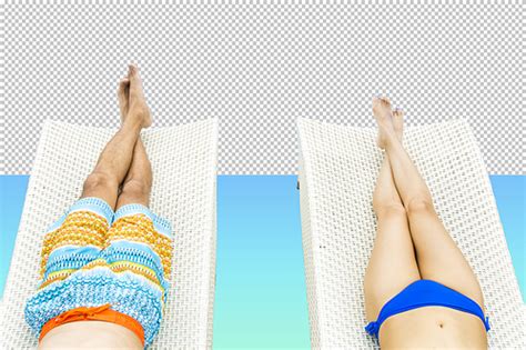 유토이미지 수영복을 입은 젊은 남성과 여성의 하반신 Png