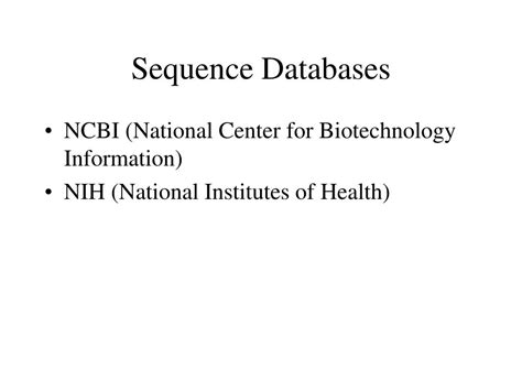 Ppt Sequence Databases Powerpoint Presentation Free Download Id757811