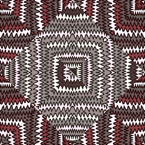 Abstract Zig Zag Wave Seamless Pattern Hand Drawn Lines Mosaic