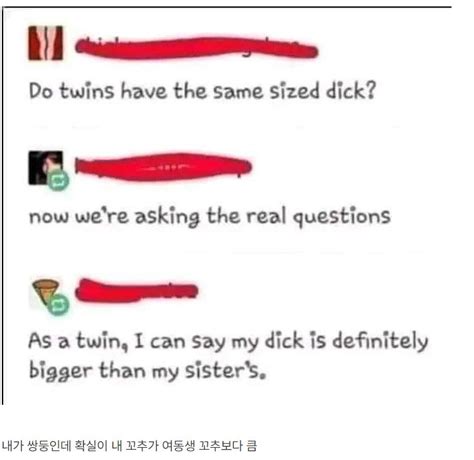 쌍둥이들은 꼬추 크기 똑같애 일반 유머sub 시보드