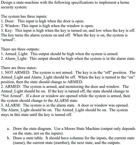 solved design a state machine with the following specifications to